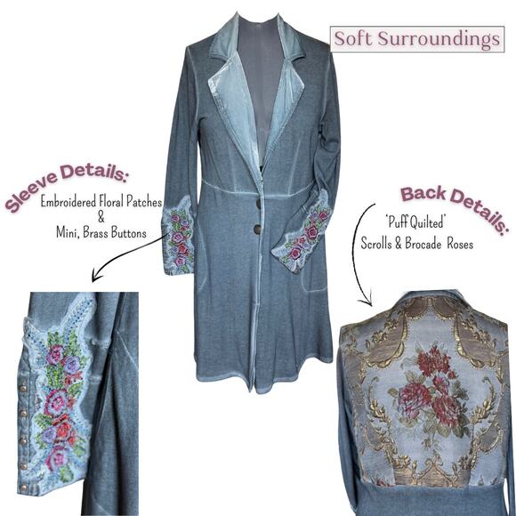 Soft Surroundings | Jackets & Coats | Shabbychic Blue Duster Sweater ...